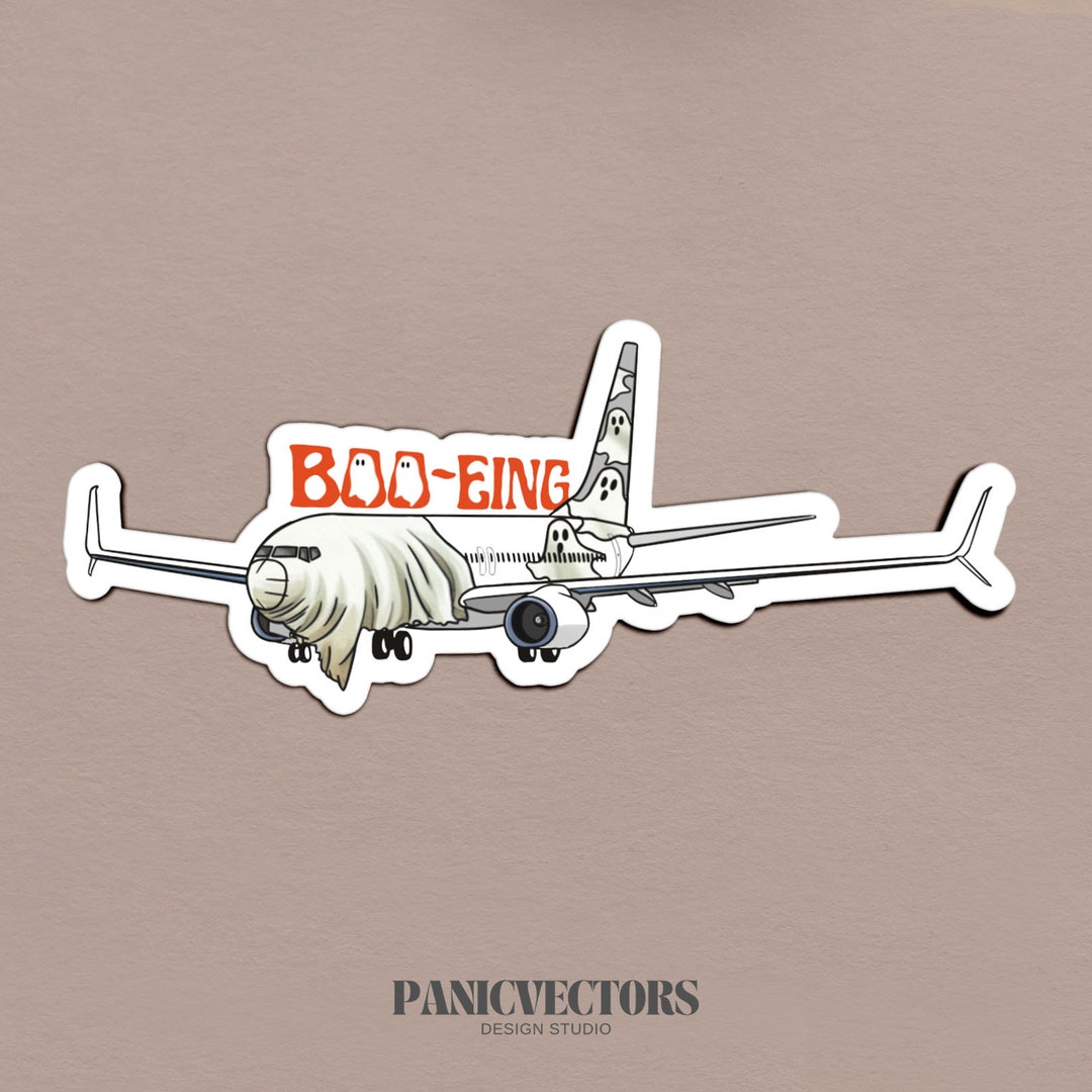 2 Pack BOO-EING 737 Ghost Sheets Halloween Aviation Glossy Vinyl ...