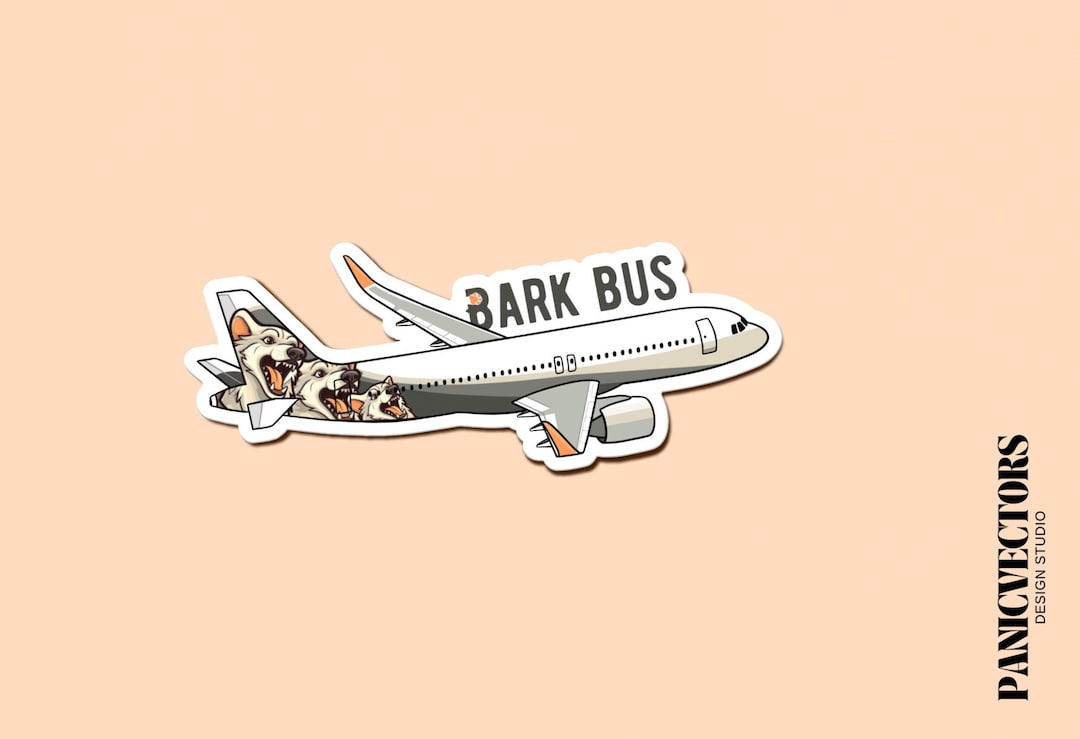 2+ Pack Bark Bus Airbus A320 Aviation Glossy Vinyl Sticker | Decal ...