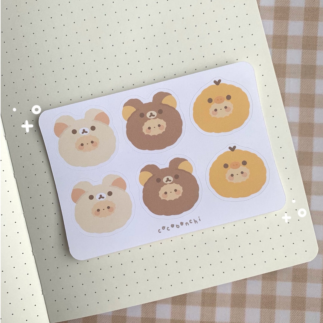 Kuma Coco Matte Sticker Sheet Cute Stickers Bujo Stickers Journal ...