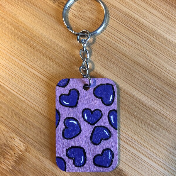 Wooden Painted Keychains - Etsy