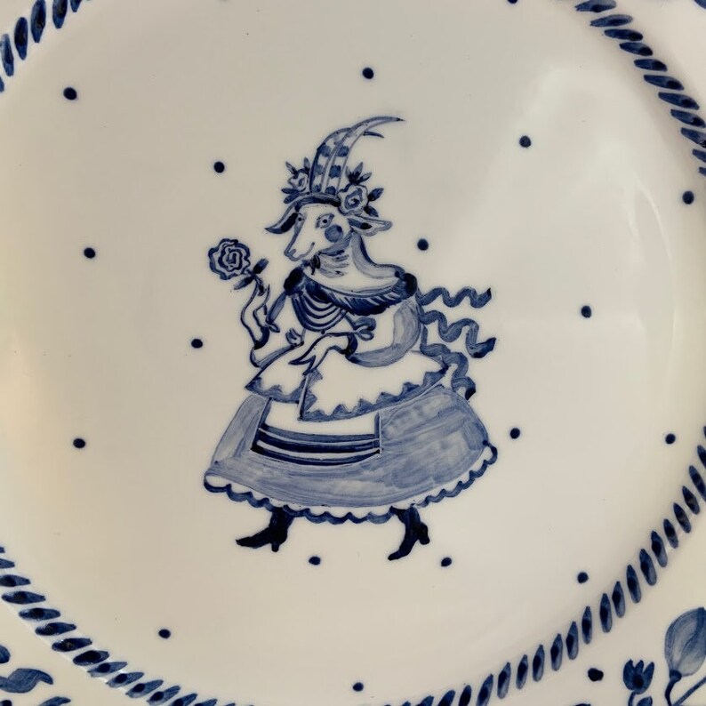 Painted Goat Plate/ Handpainted Dinner Plate - Etsy