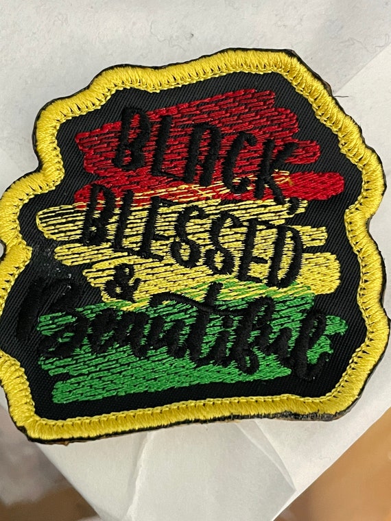 Black Blessed and Beautiful Embroidered Patch African | Etsy