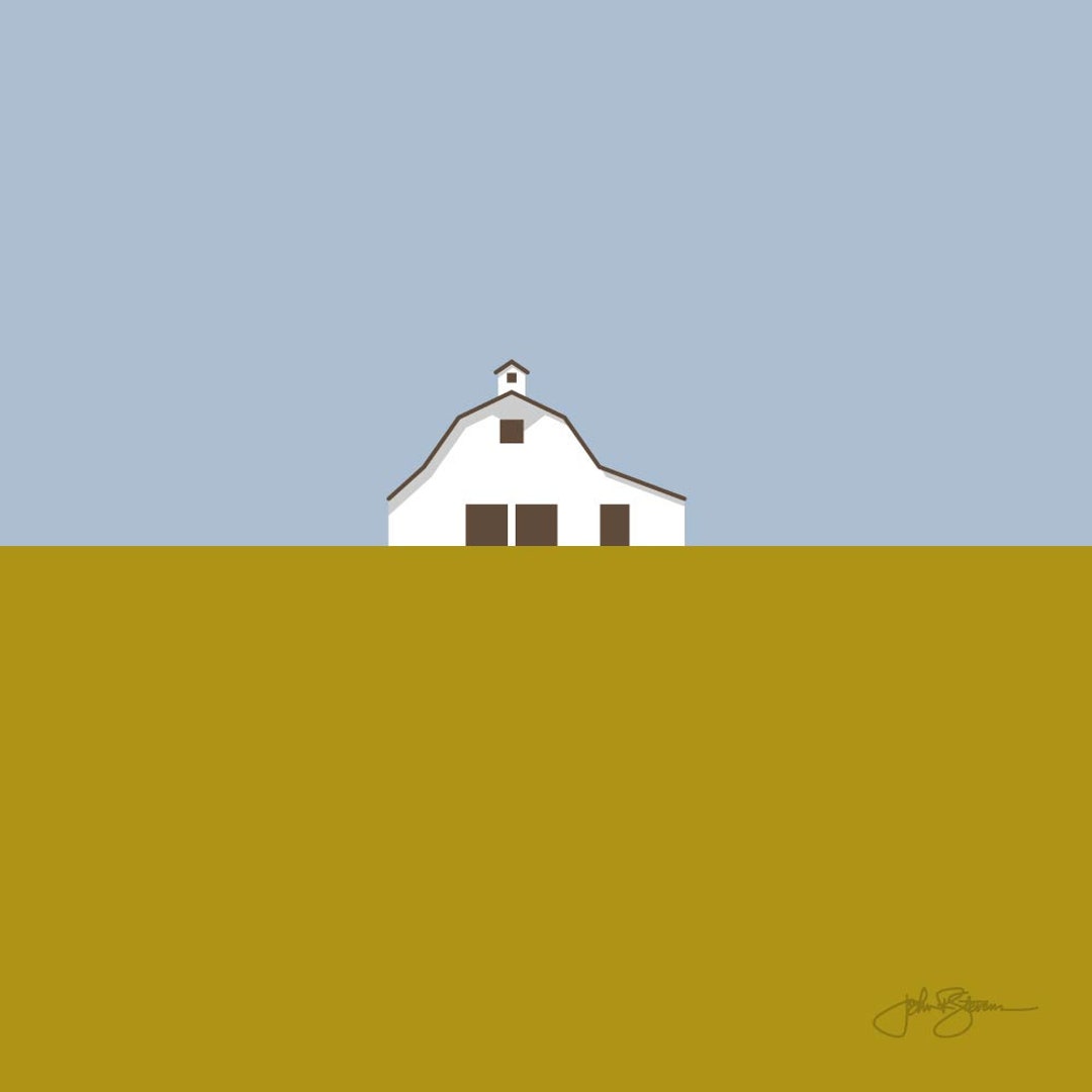 White Broken Gable Barn Autumn Summer #2 - Etsy UK
