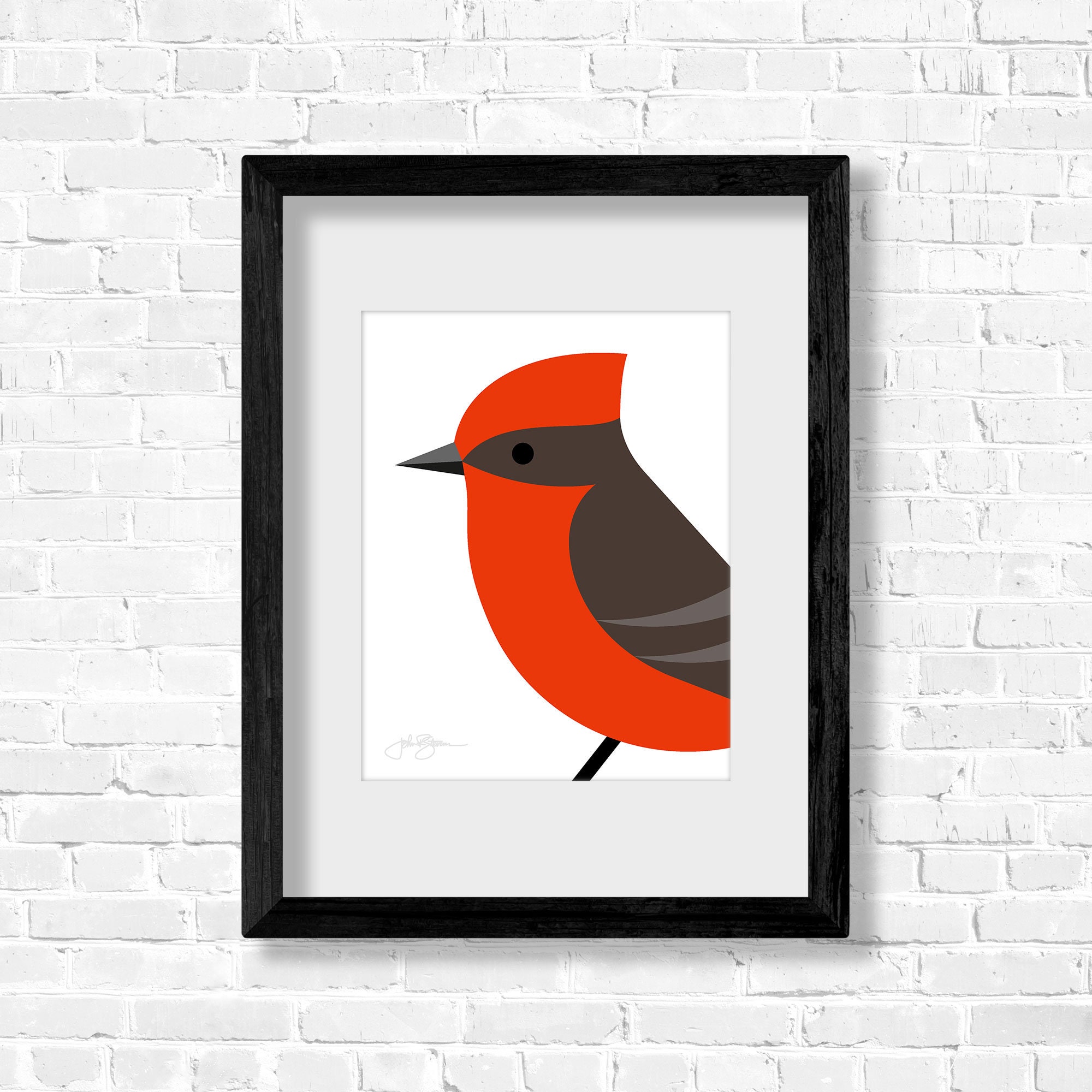 Vermilion Flycatcher Vivid Series Fine Art Print - Etsy