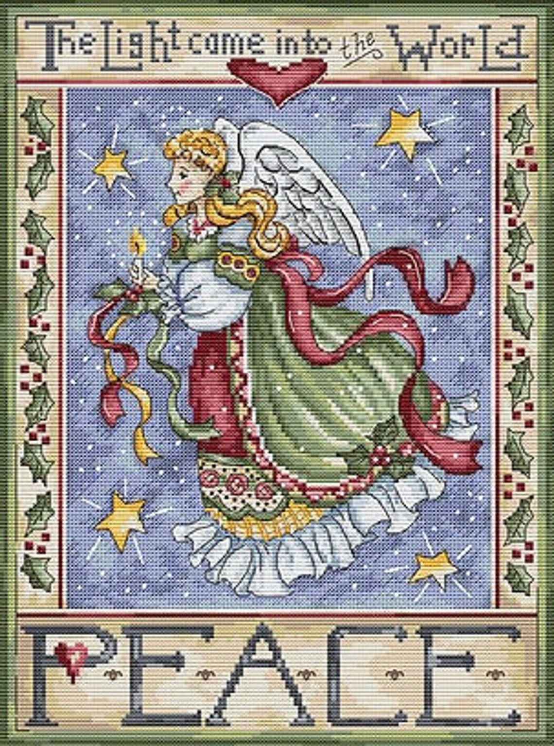 Counted Cross Stitch Kit, Letistitch, Peace Angel, 16 Count Aida, 28cm ...