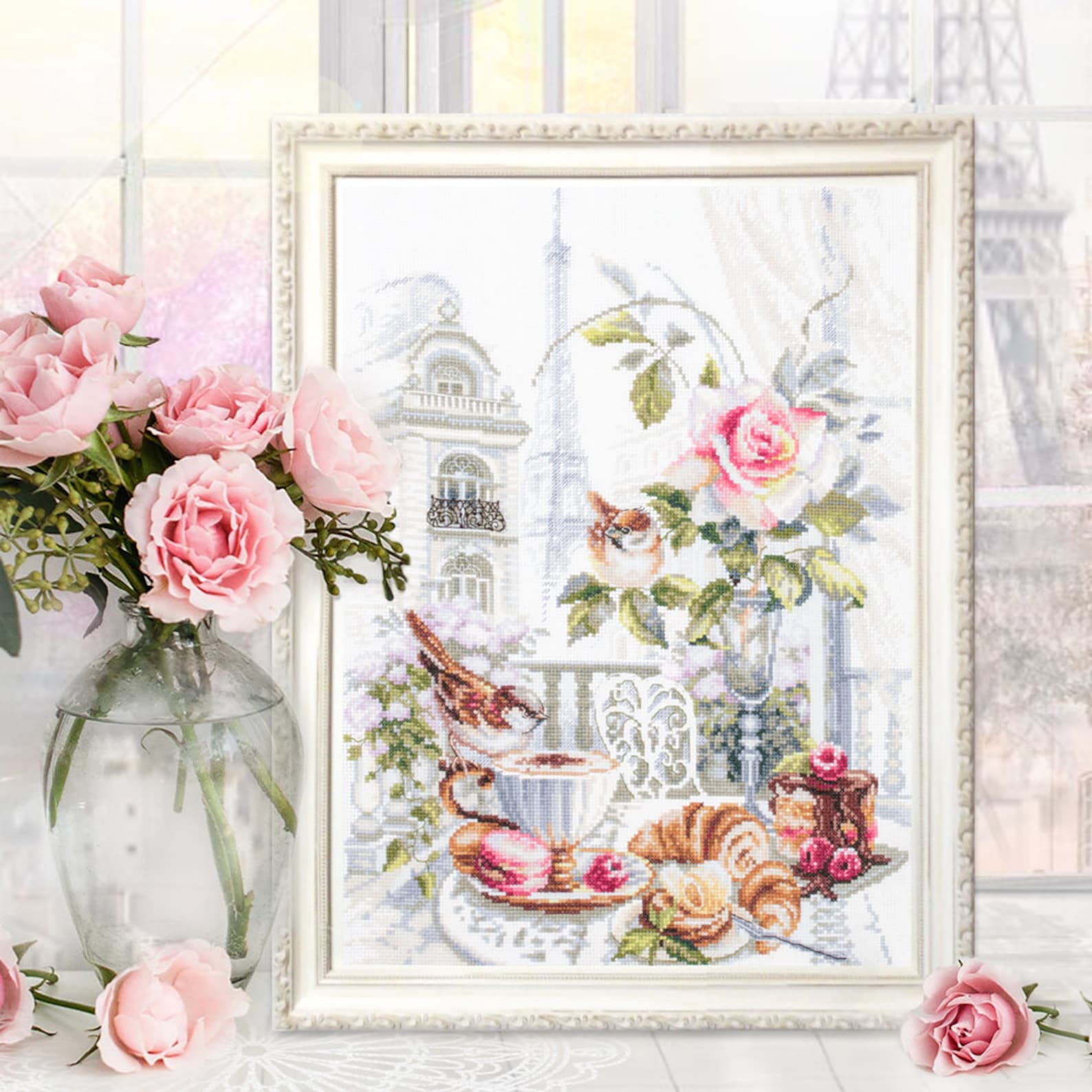 Counted Cross Stitch Kit, Magic Needle, Parisian Morning, 528-558, 14 ...