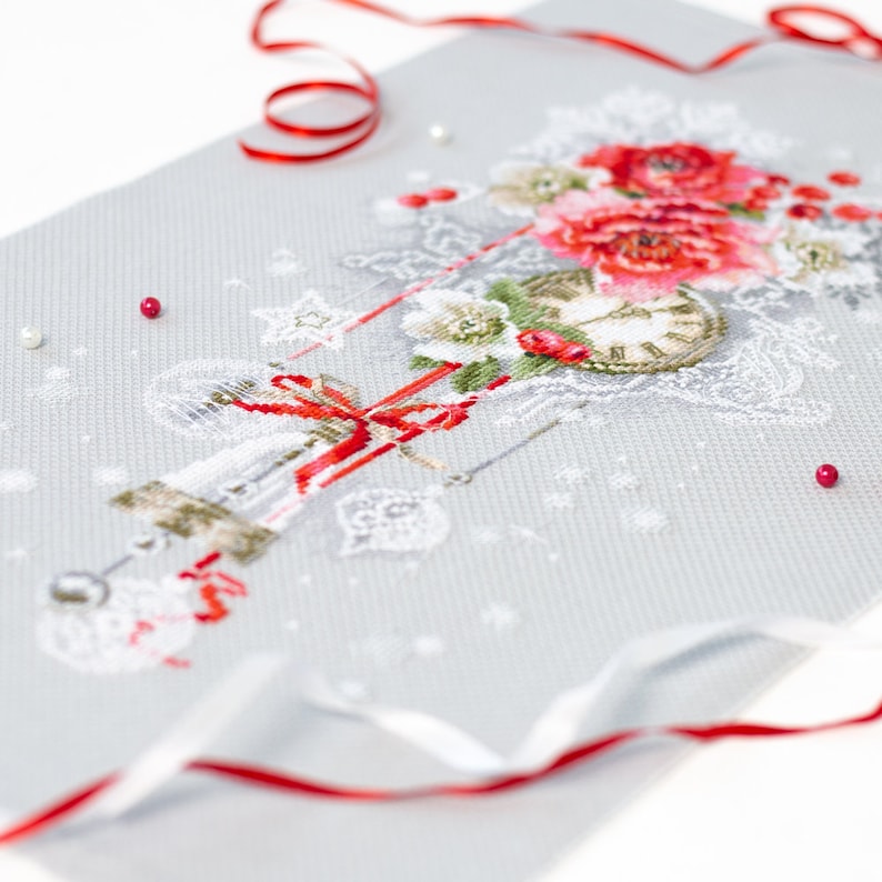 Counted Cross Stitch Kit, Magic Needle, Crystal Time, 14 Count Aida ...