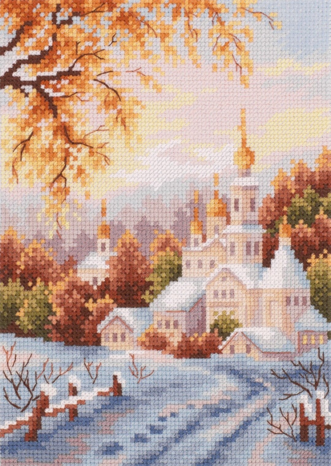 Counted Cross Stitch Kit, Magic Needle, Snow Monastery, 110-061, 14 ...