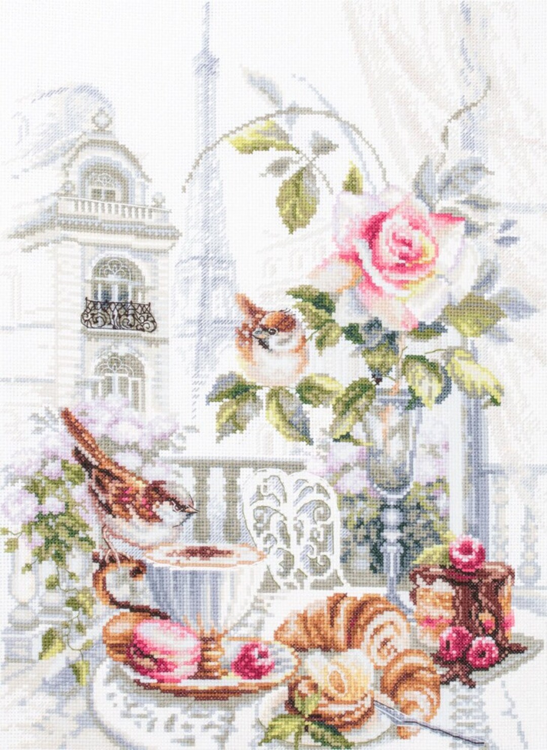 Counted Cross Stitch Kit, Magic Needle, Parisian Morning, 528-558, 14 ...