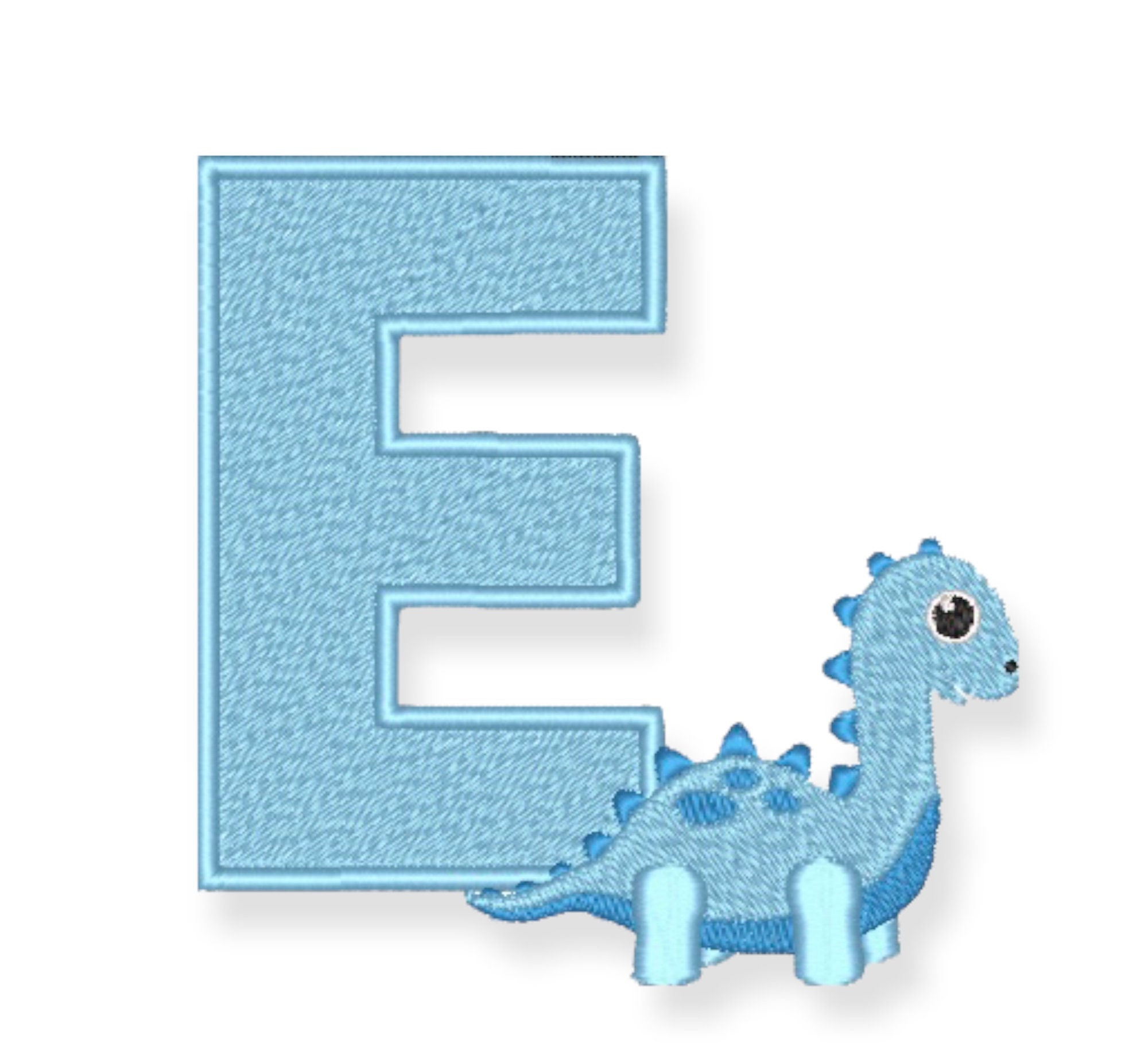 E Letter / Dinosaur Digitised Letter/ Dinosaur Embroidery File Download ...