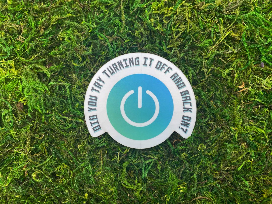 Reboot Required Sticker — Power Button Design, Funny Laptop Decal - Etsy