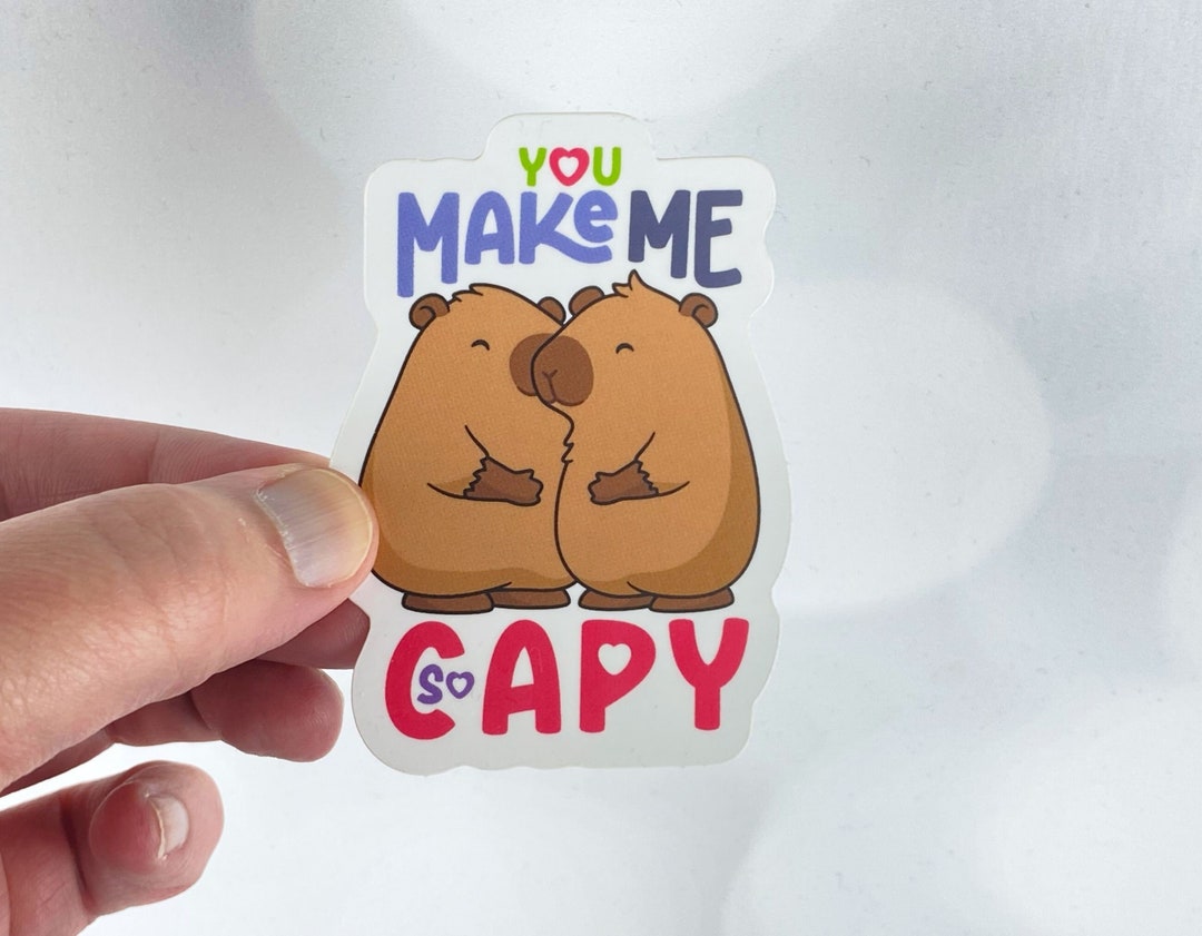 Kawaii Capybara Anniversary Sticker - Couple Gift (3 Inch) - Etsy