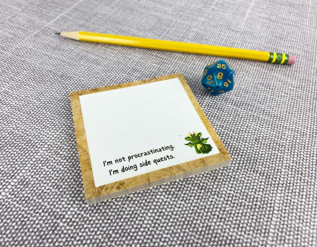 Gamer's Office Supplies - Side Quest Sticky Notes - Etsy