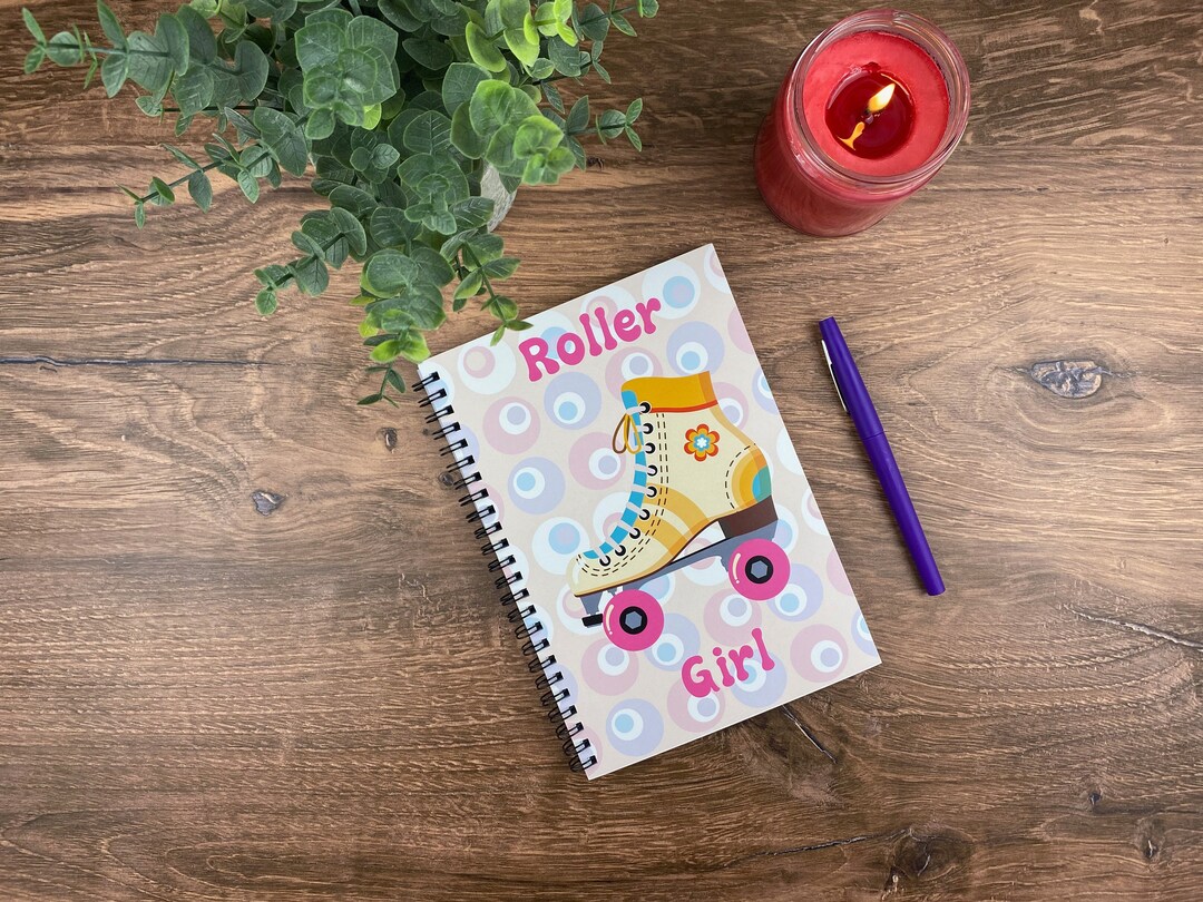 Roller Girl Retro 70s-inspired Spiral Notebook for Roller Derby ...