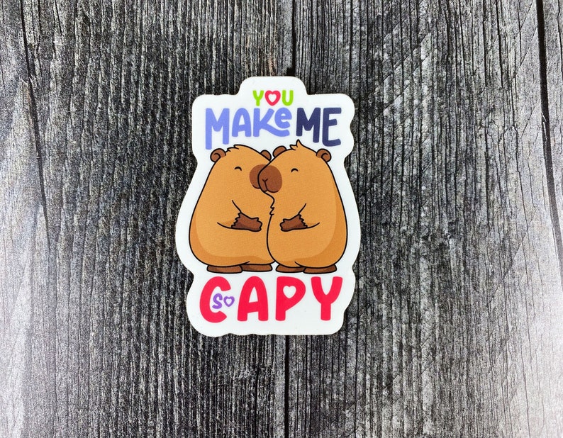 Kawaii Capybara Anniversary Sticker - Couple Gift (3 Inch) - Etsy