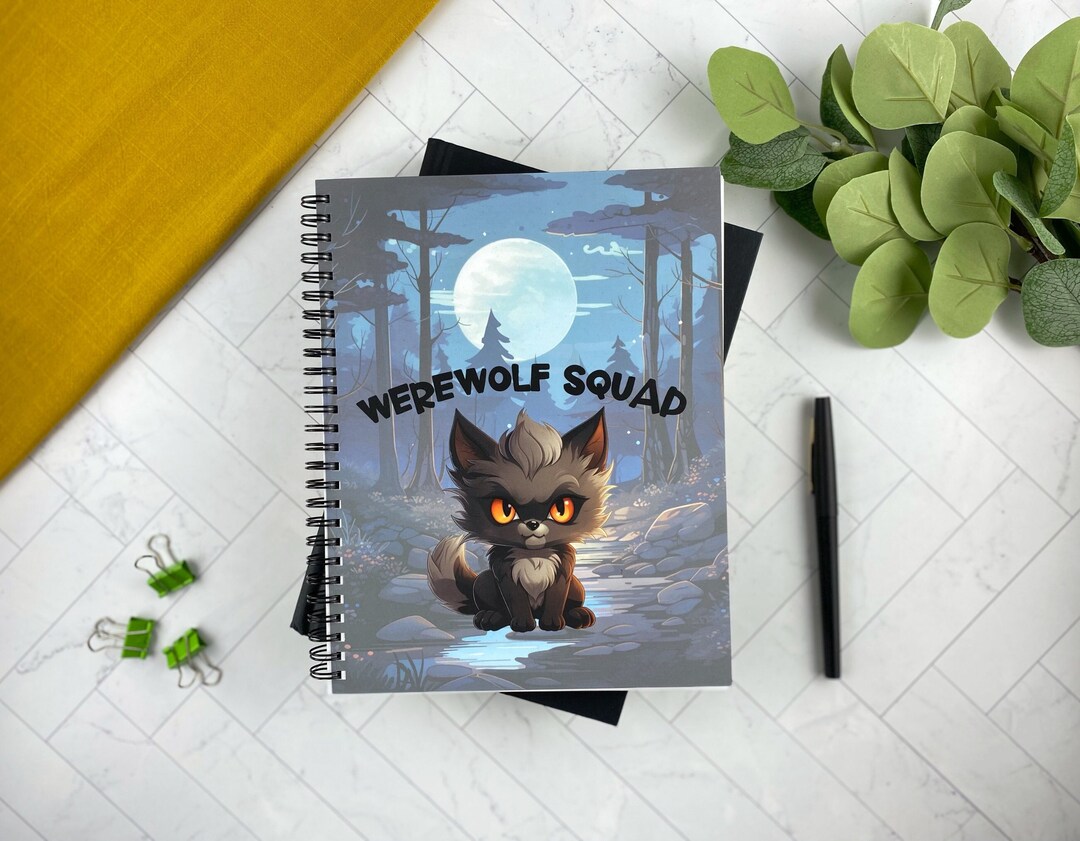 Kawaii Werewolf Squad Spiral Notebook for Fantasy Lovers - Etsy