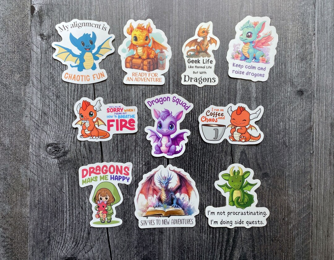 Fantasy Dragon Sticker Pack: Bring Your Imagination to Life - Etsy