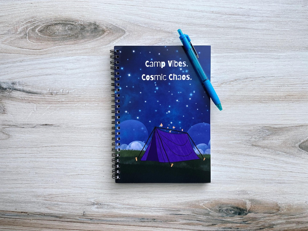 Celestial Adventure Notebook – Camp-themed Journal With Starry Night ...