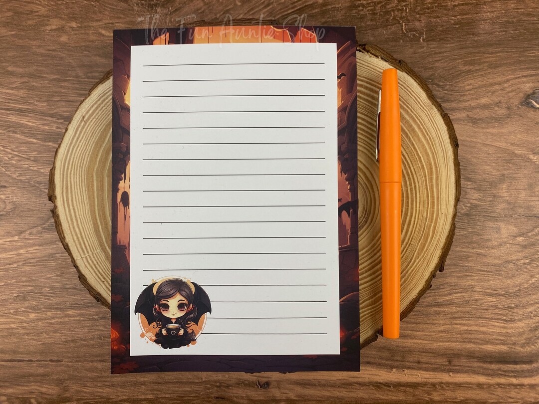 Gothic Charm: Kawaii Vampire Girl 5x7 Inch Notepad - Etsy
