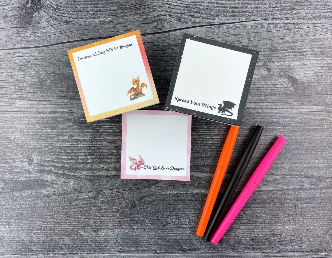Cute Dragon Sticky Note Set Perfect for Fantasy Lovers - Etsy