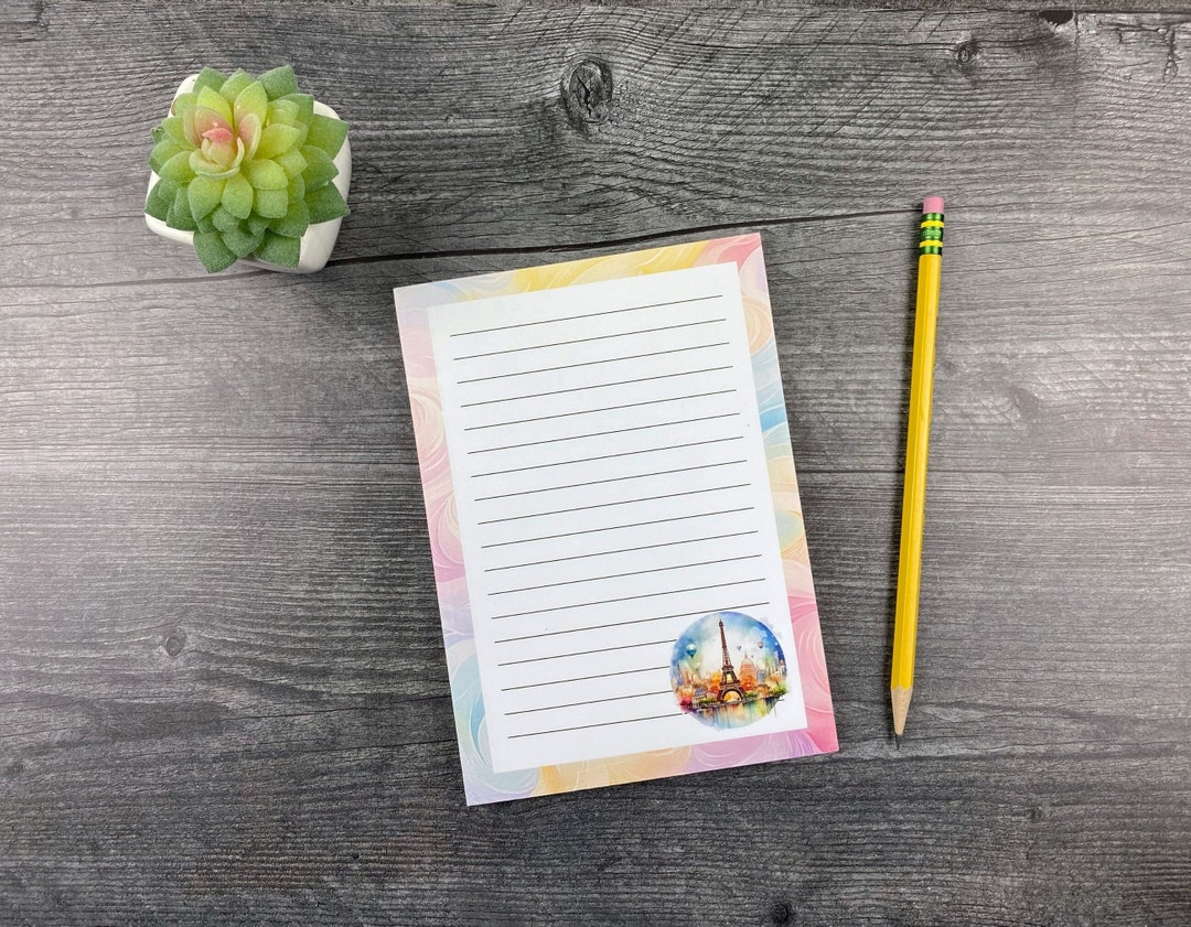 Travel-inspired Notepad: 5x7 Watercolor Eiffel Tower - Etsy