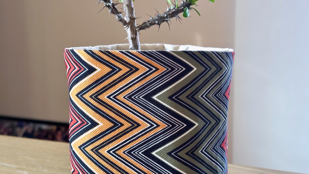 Handmade Chevron Plant Cover: Reversible Fabric Pot - Etsy