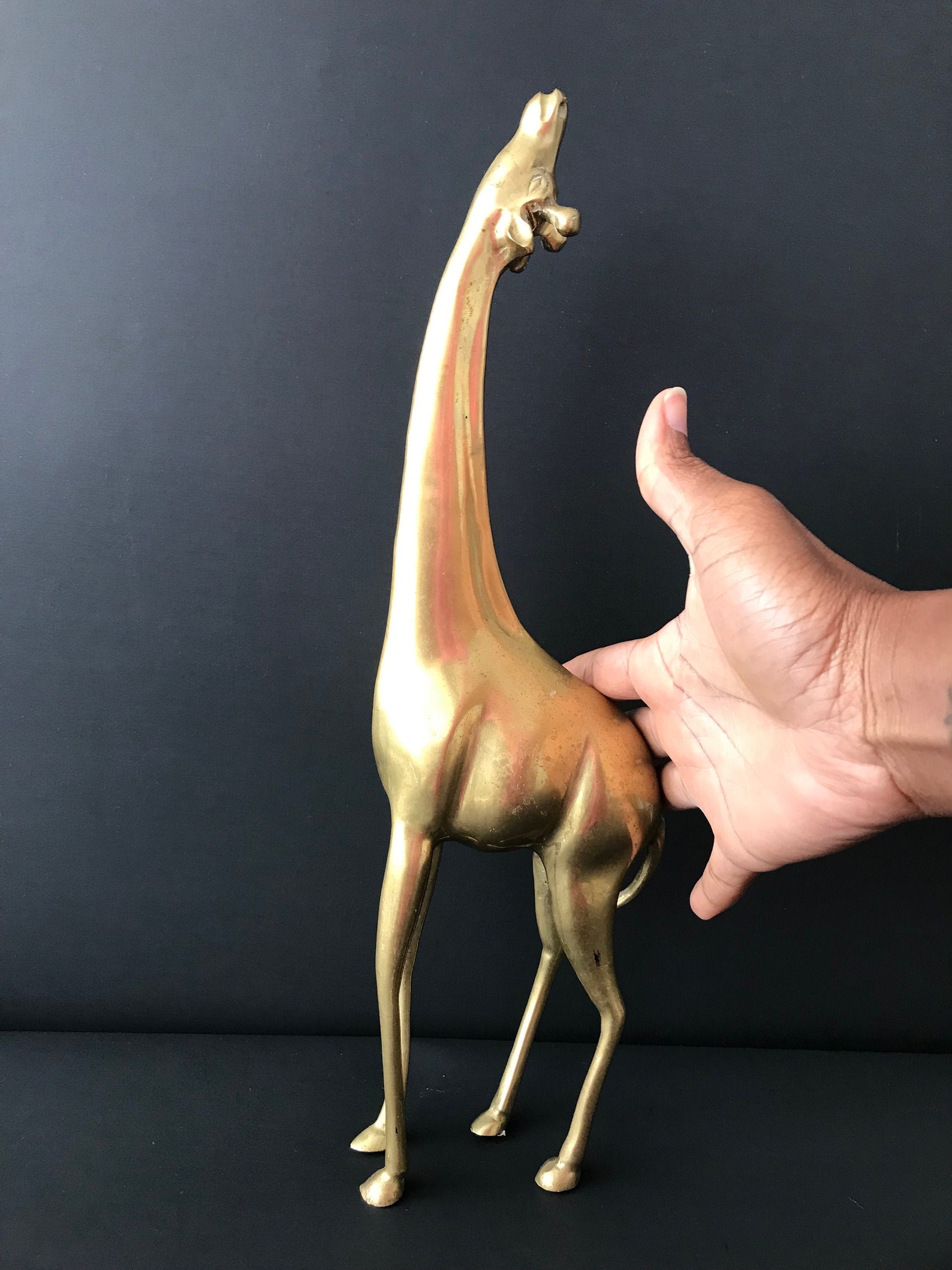 Large Brass Statue / Figurine of Giraffe with Stretched Neck | Etsy