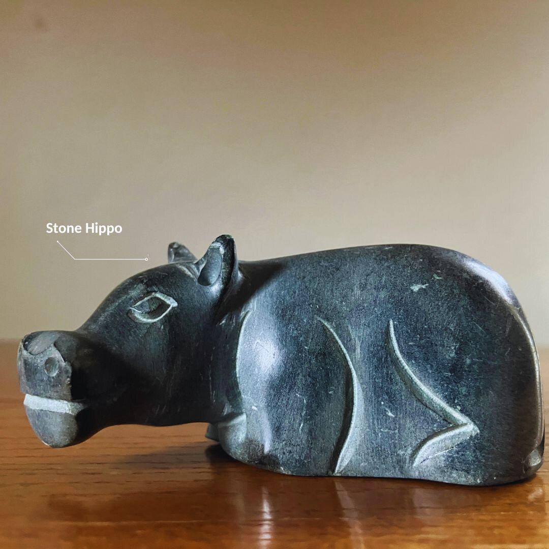 Miniature Stone Hippo, Office Decor, Home Decor, Handmade Paperweight ...