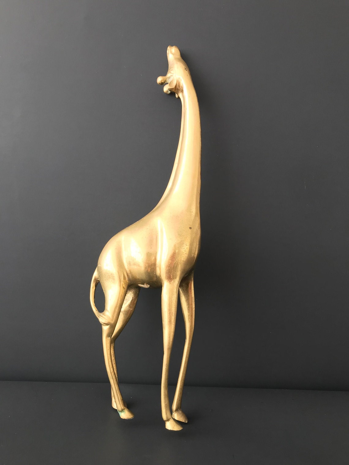 Large Brass Statue / Figurine of Giraffe with Stretched Neck | Etsy