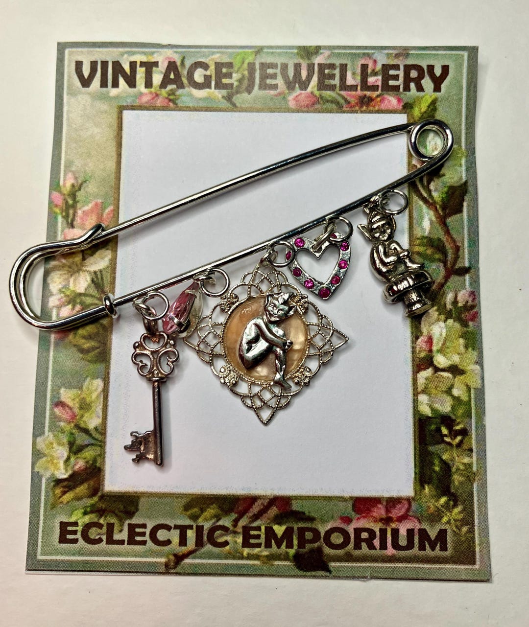 Vintage Upcycled Pixie Charms Kilt Pin Brooch Handmade Jewellery - Etsy UK