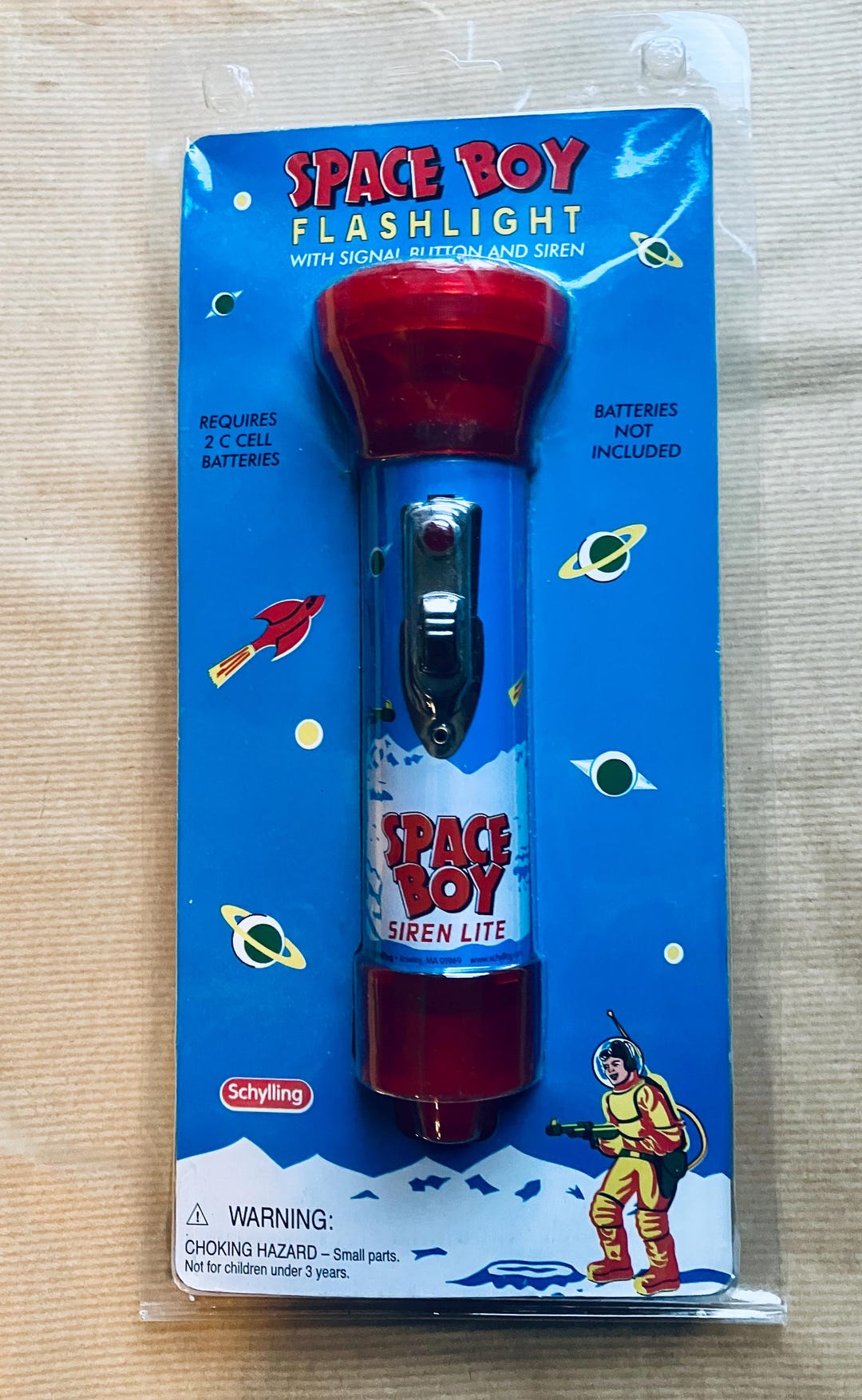 Schylling Space Boy Flashlight Tin Torch Novelty Morse Code Function ...