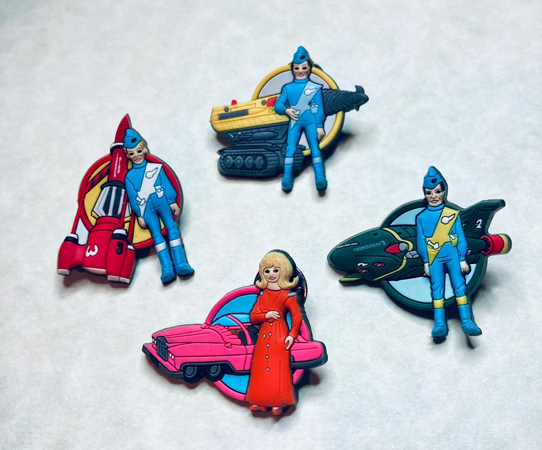 Vintage Thunderbirds Rubber Pin Badges, Set of 4, 1990s Character ...
