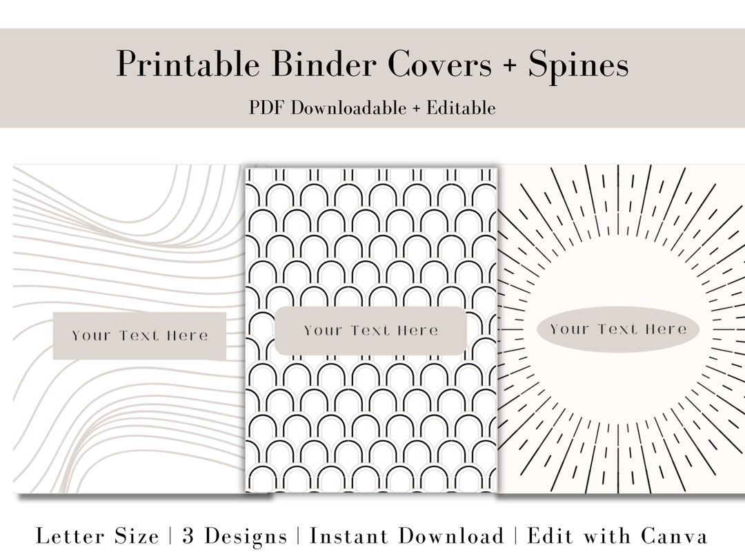 Binder Covers Printable Editable Neutral Binder Covers Editable Binder ...