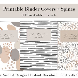 Binder Covers Printable Editable Neutral Binder Covers Editable Binder ...