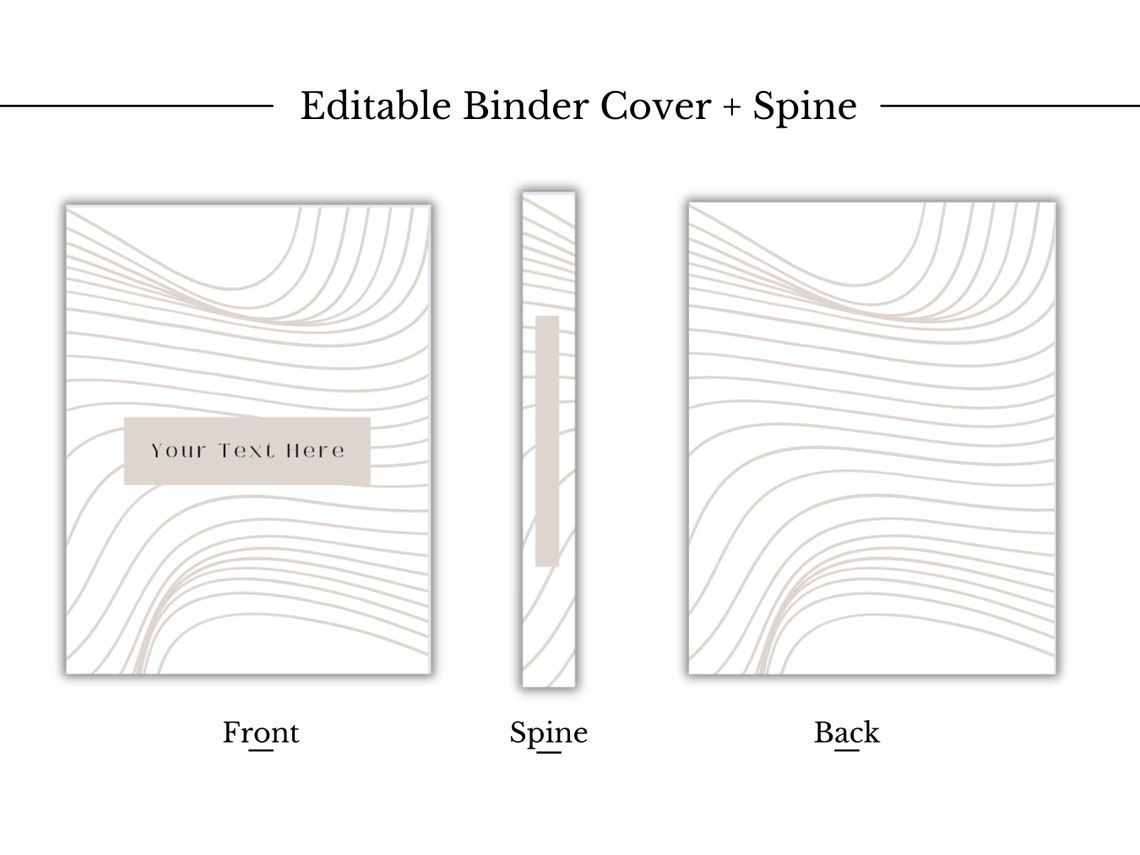 Binder Covers Printable Editable Neutral Binder Covers Editable Binder ...