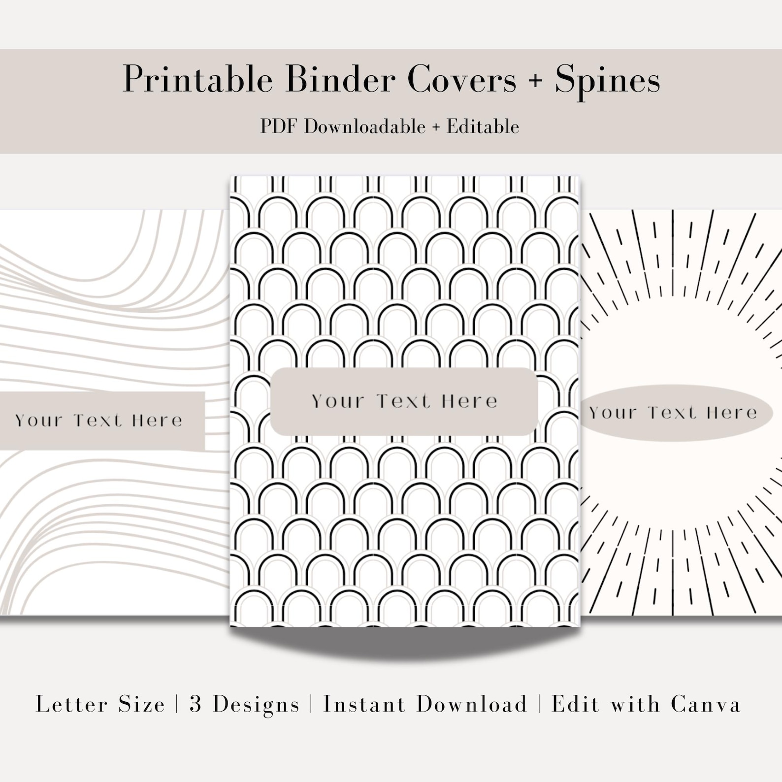 Binder Covers Printable Editable | Neutral Binder Covers | Editable ...