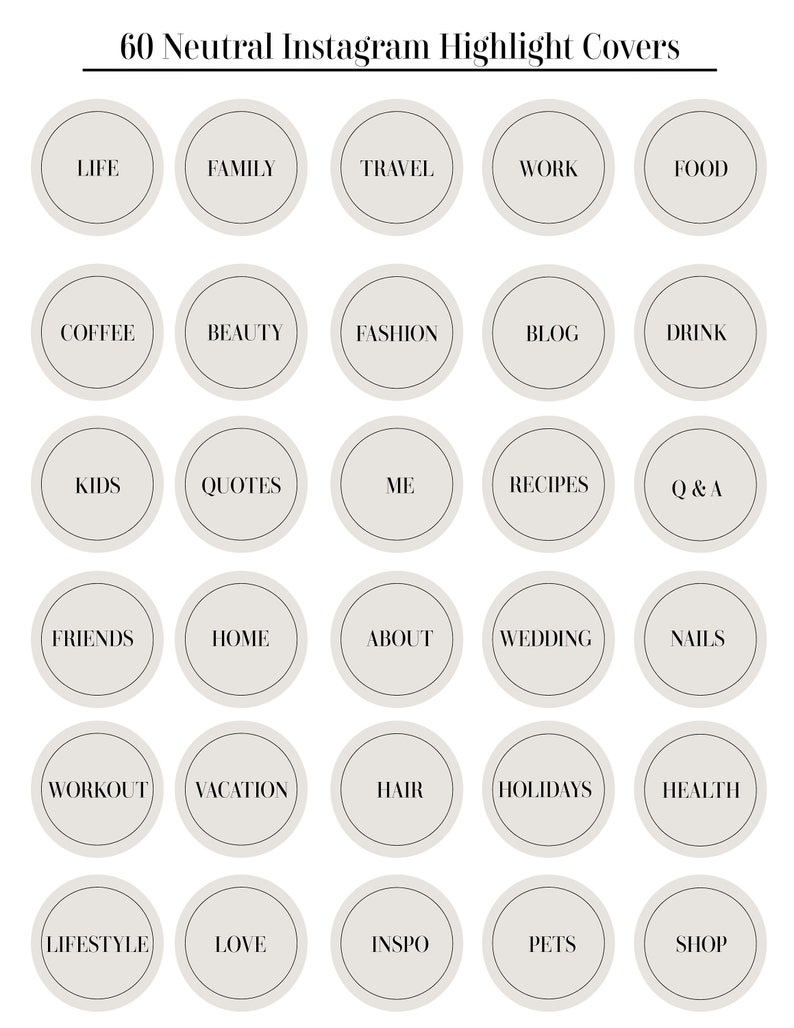 Neutral Instagram Highlight Covers | Story Highlights | Highlight Icon ...