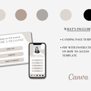 Instagram Link in Bio Template Instagram Landing Page Linktree Template ...