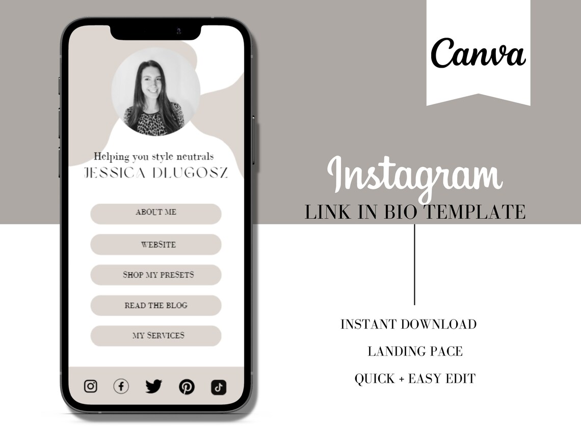 Instagram Link in Bio Template | Instagram Landing Page | Linktree ...