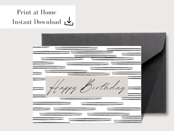 Printable Neutral Happy Birthday Card Digital Greeting Card - Etsy
