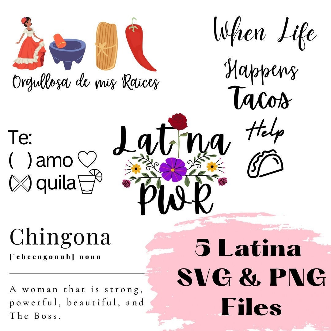 5 Latina SVG Design Bundle Latina Shirt Svg Latina PWR Svg - Etsy