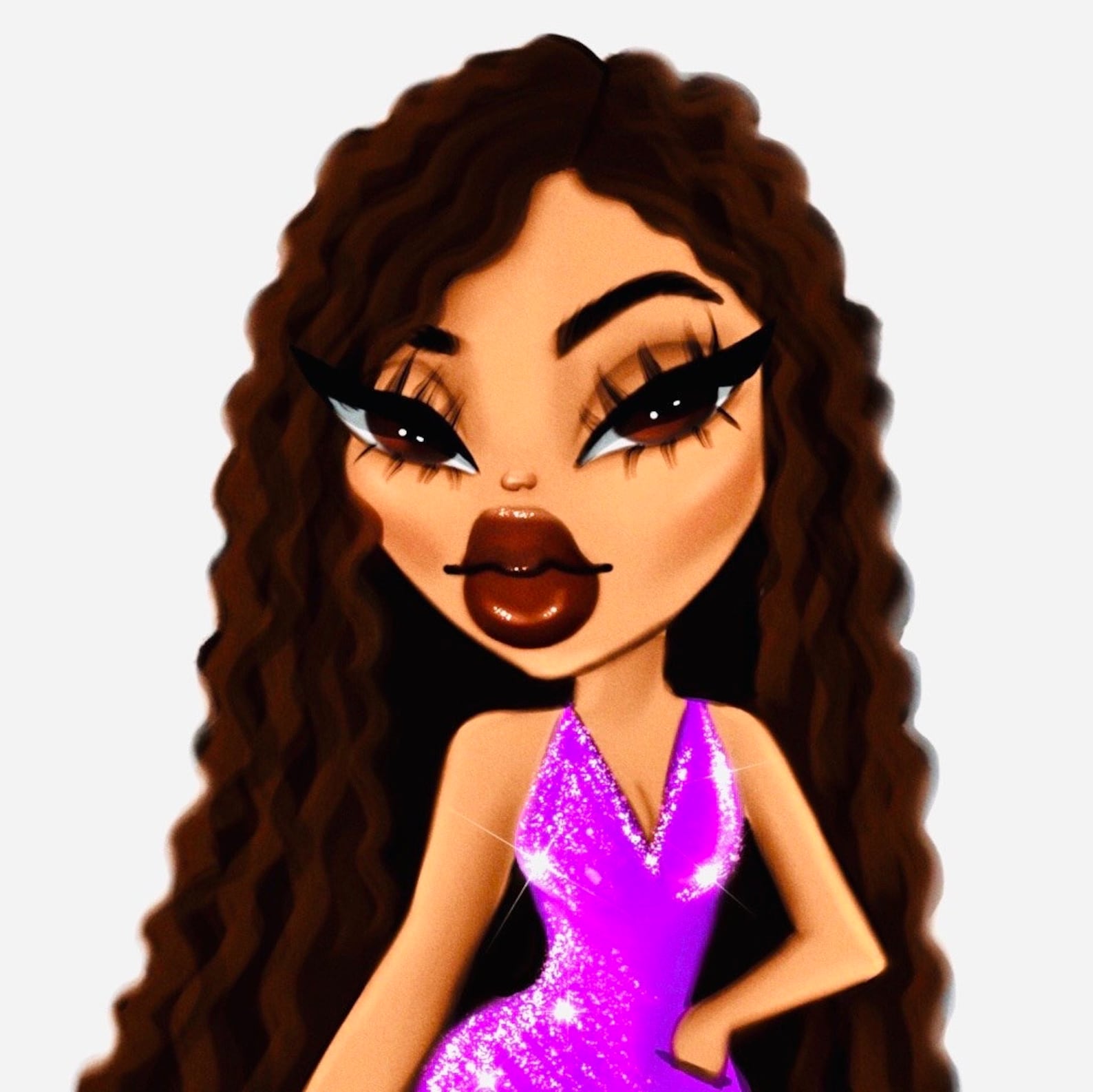 Dibujo de muñeca Bratz personalizado Tú como una muñeca - Etsy España
