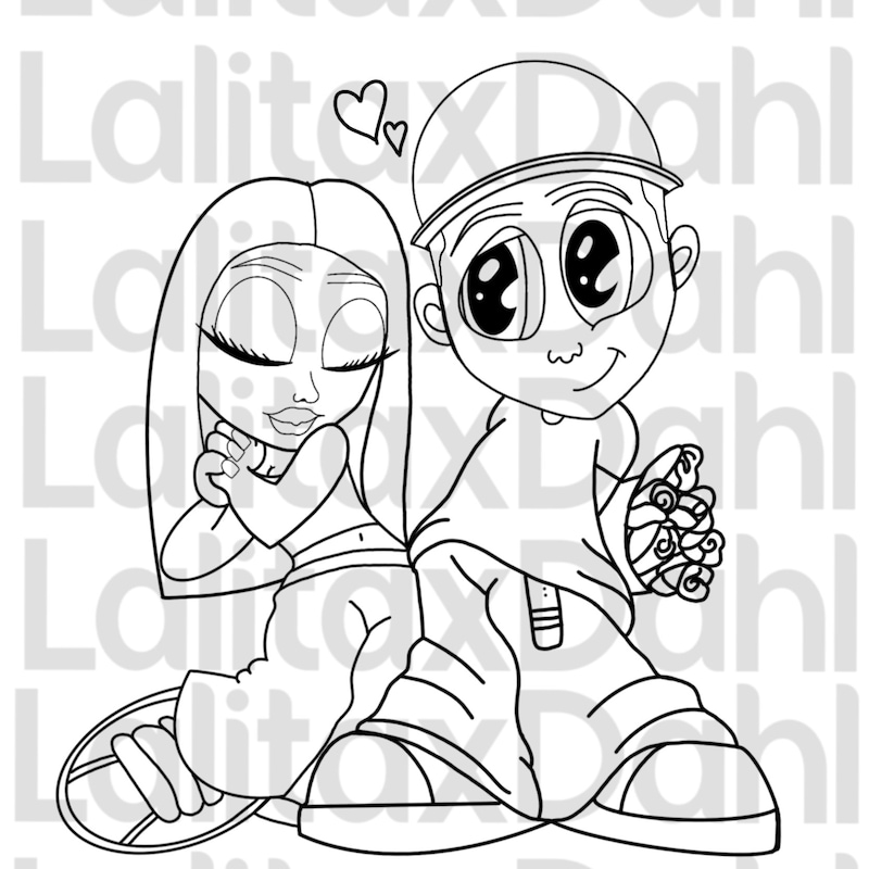 Color Page Couple - Etsy