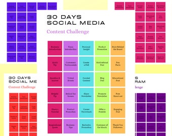 30 Day Instagram Challenge Printable, Instagram Content Ideas ...