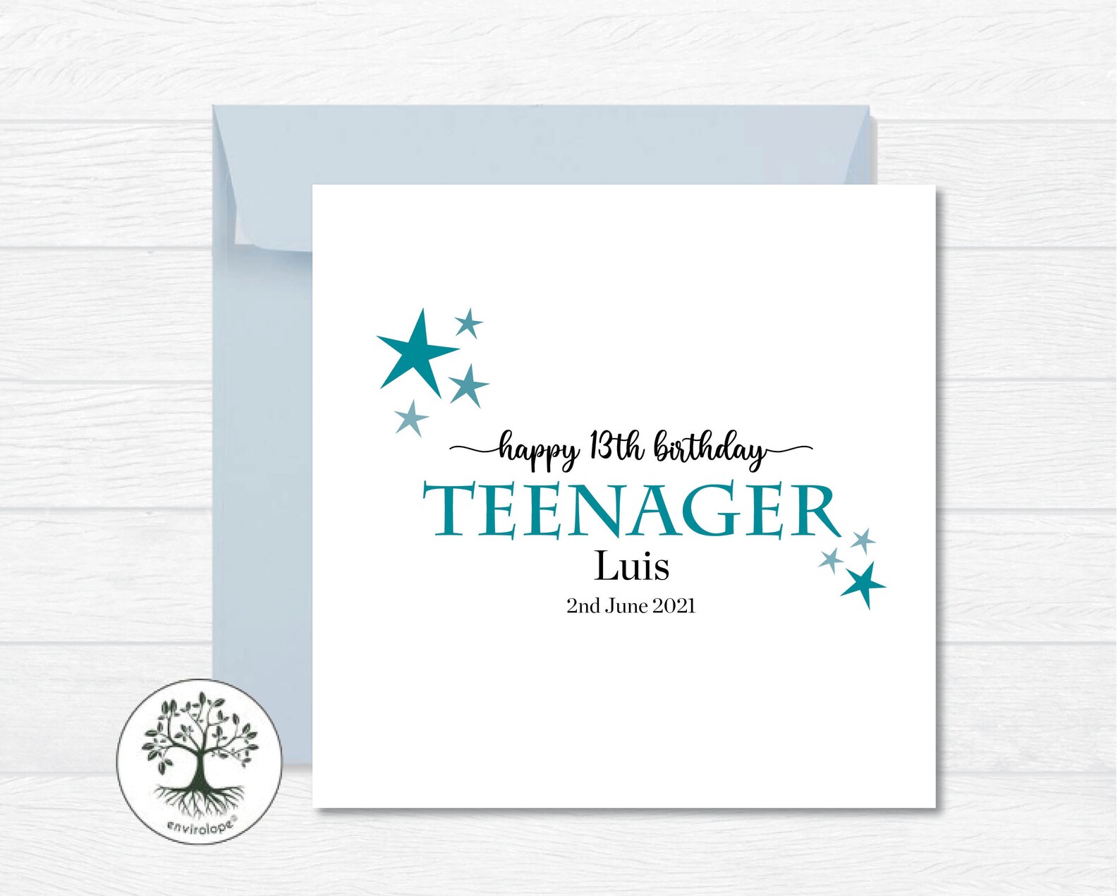 Personalised 13th Birthday Card, Teenager Card, Happy 13th Birthday ...