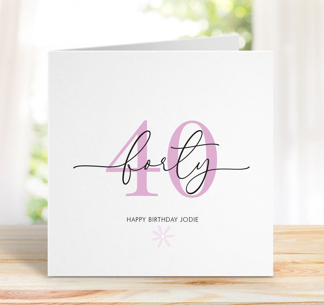 Personalised 40th Birthday Card, Happy 40th Birthday, Personalised, Age ...