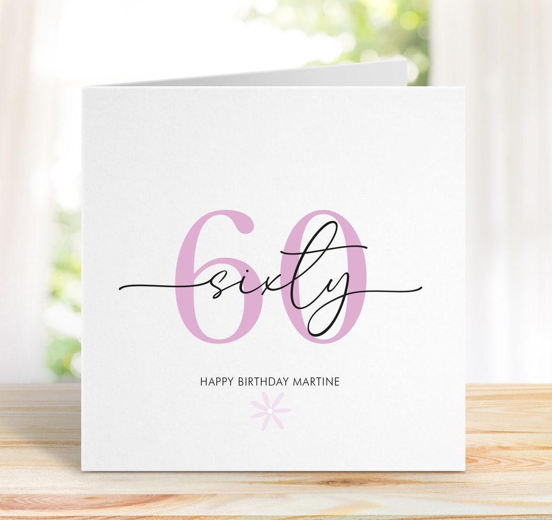 Personalised 60th Birthday Card, Happy 60th Birthday, Personalised, Age ...