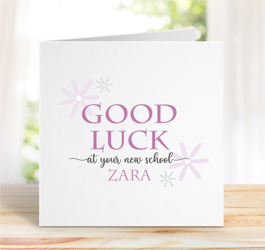 Good Luck in Your New School Card, Personalised Good Luck Card - Etsy UK