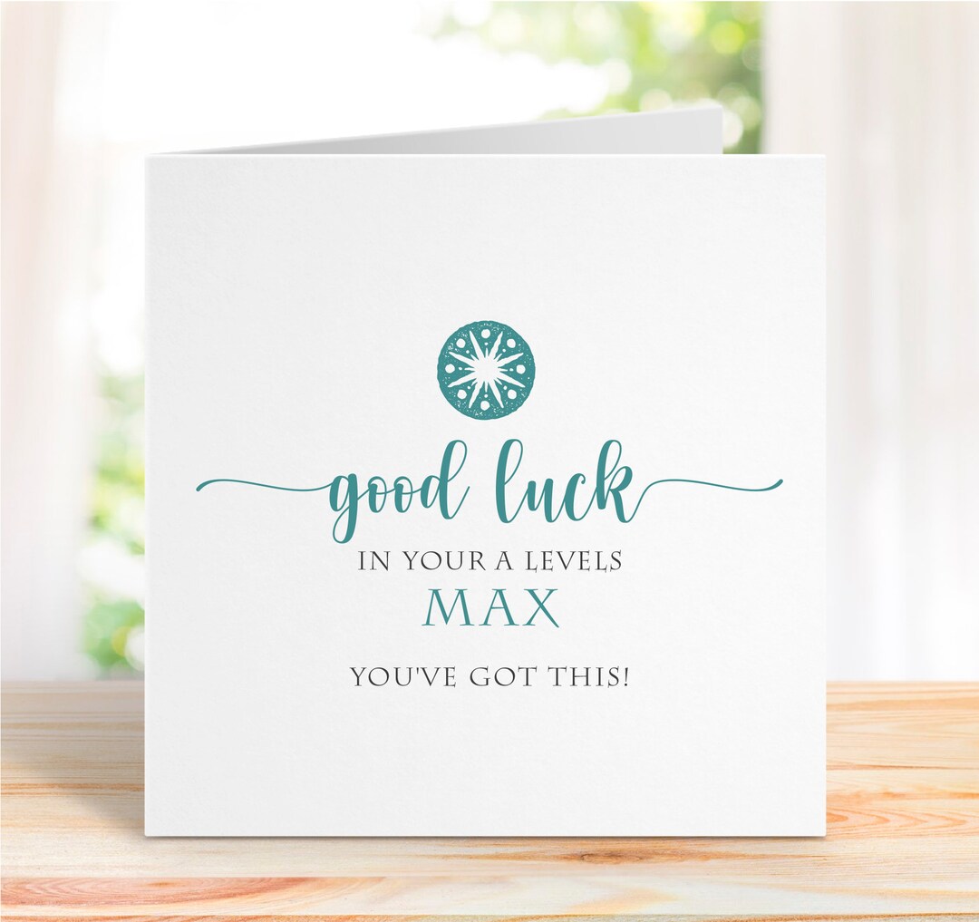 Personalised A Levels Good Luck Card, Good Luck in Your A Levels Card ...