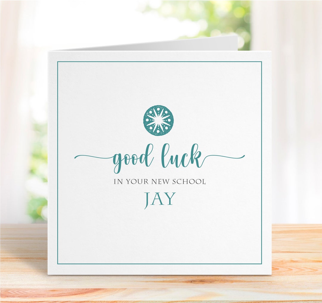 Good Luck in Your New School Card, Personalised Good Luck Card - Etsy